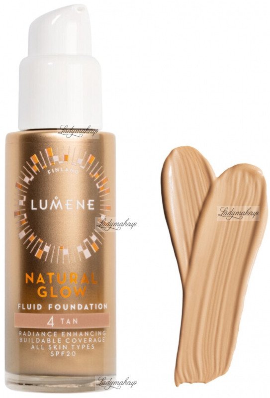 LUMENE - NORDIC NUDE - NATURAL GLOW FLUID FOUNDATION - SPF20 - 30 ml - 4 - TAN