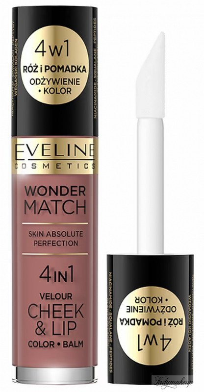 Eveline Cosmetics Wonder Match Velour Cheek & Lip Róż i pomadka w płynie 4,5 ml